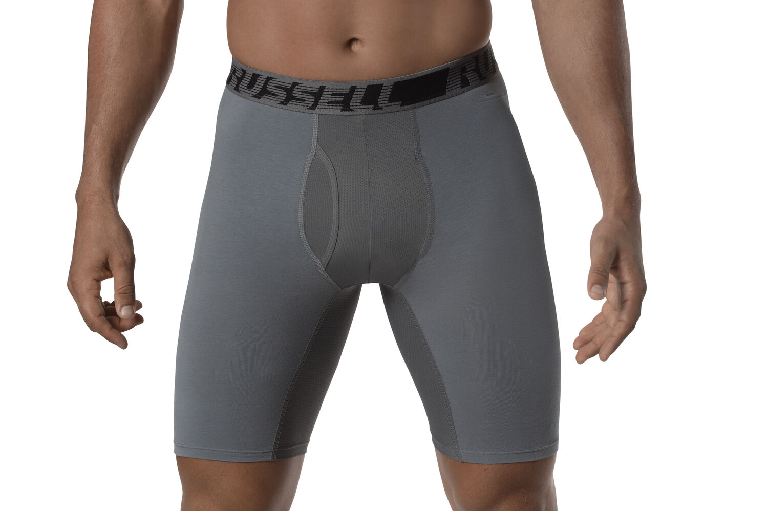 Mens Cotton Performance Long Leg Boxer Briefs 3 Pack